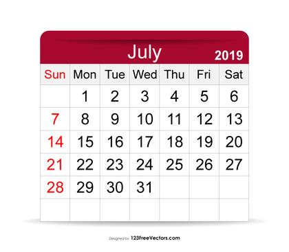 July 2019 Calendar