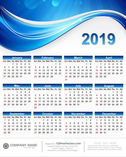 2019 Calendar Pdf