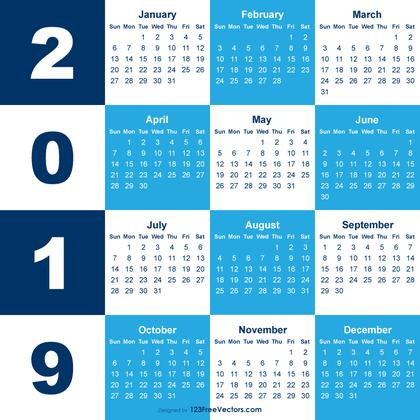 Free 2019 Calendar