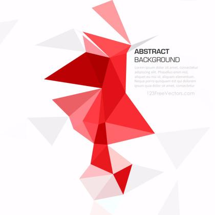 Geometric Polygon Red Background Vector