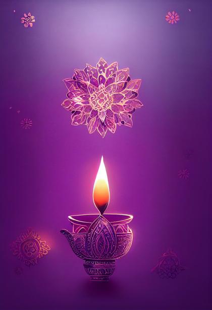 Free Download Purple Diwali Poster Image