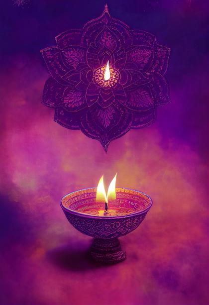 Free Download Purple Diwali Poster Image