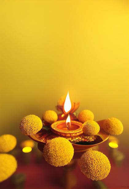 Free Download Yellow Happy Diwali Poster