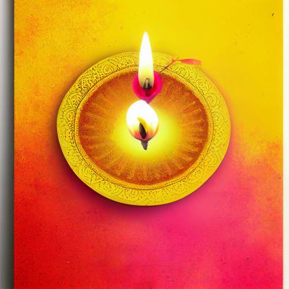 Free Download Pink and Yellow Diya Poster