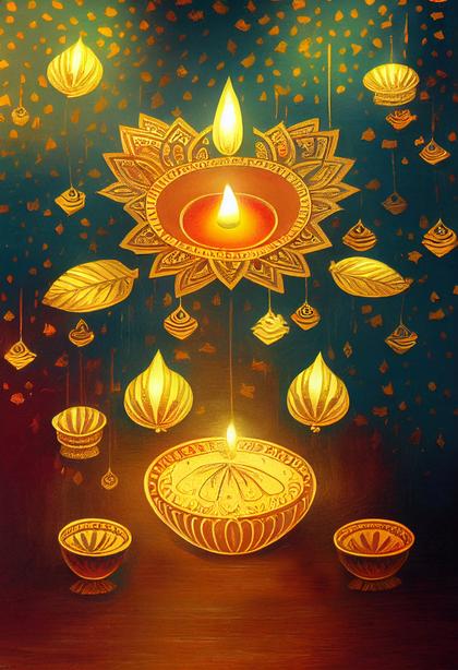 Free Download Diwali Diya Poster