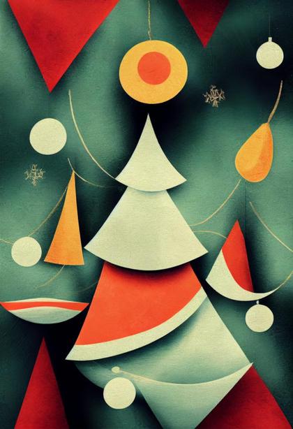 Free Download Pablo Picasso Style Christmas Theme Background