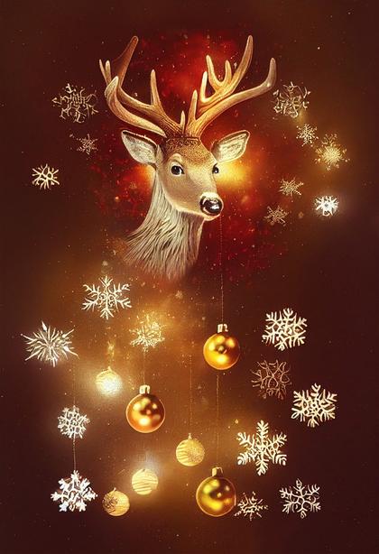 Free Download Christmas Background with Deer