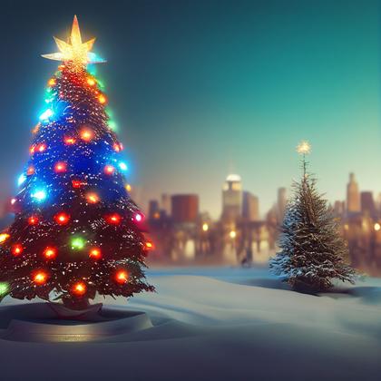 Free Download Christmas Tree Greeting Card Background