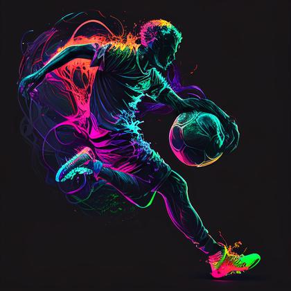 Free Download Neon Football Player Image
