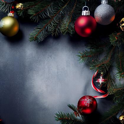 Free Download Christmas Card Background with Fir Branches and Ball ...