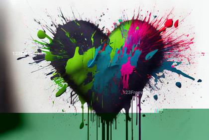 Heart Shape Paint Splatter