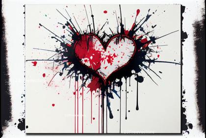 Heart Shape Paint Splatter