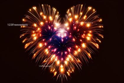 Heart Shaped Colorful Fireworks