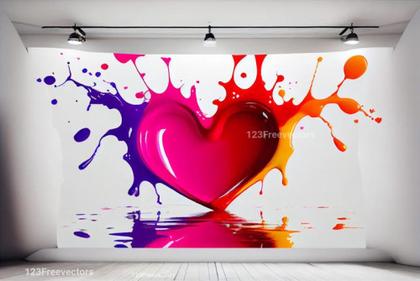 Heart Shape Paint Splatter