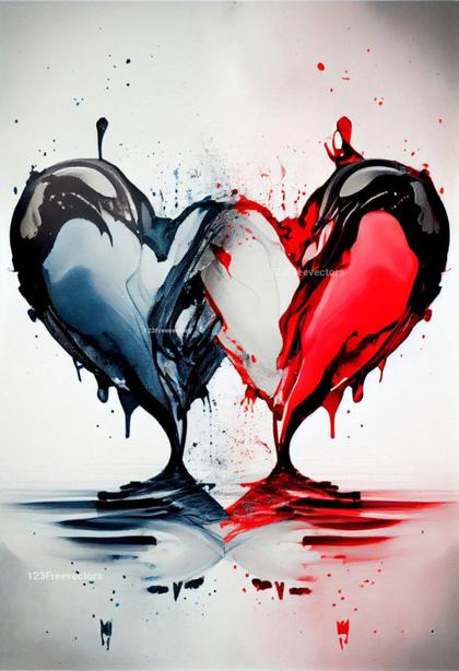 Abstract Heart Modern Couple Love Romantic