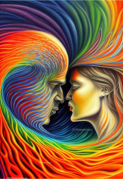 Loving Couple Abstract Painting