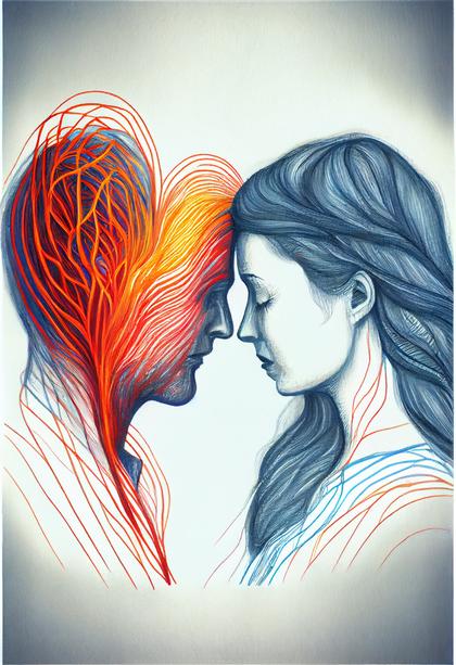 Free Download Loving Couple Abstract Painting