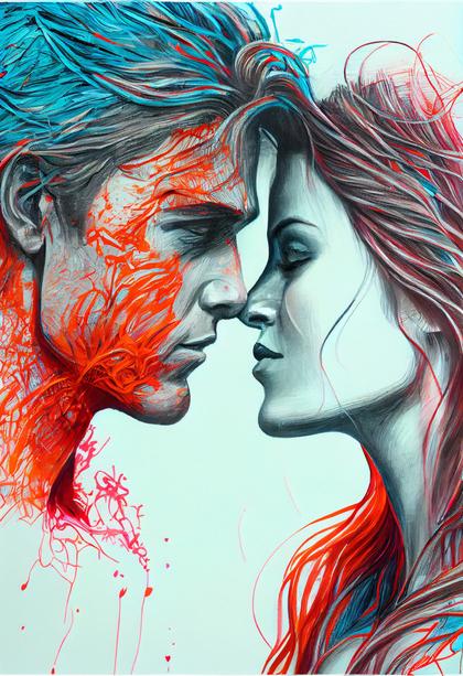 Free Download Loving Couple Abstract Painting