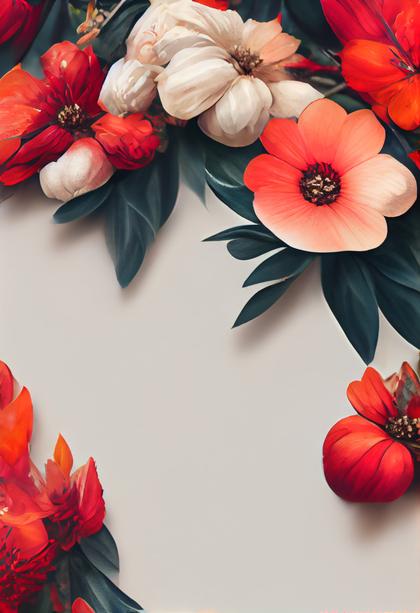 Free Download Red Flower Card Background