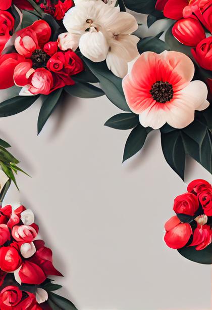 Free Download Red Flower Card Background