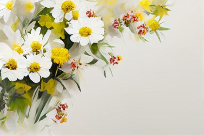 Free Download Yellow and White Flower Card Background Image