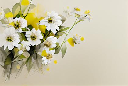Free Download Yellow and White Flower Card Background Image