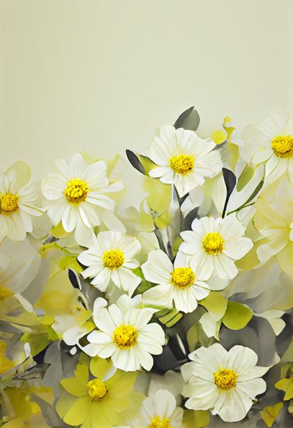 Free Download Yellow and White Flower Card Background