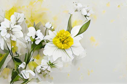 Free Download Yellow and White Flower Card Background Image