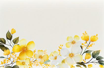 Free Download Watercolor Yellow Flower Card Background Image