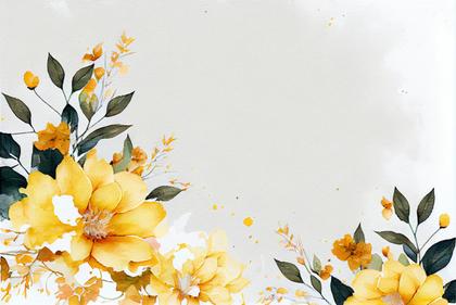 Free Download Watercolor Yellow Flower Card Background Image