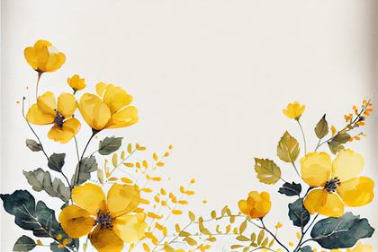 Free Download Watercolor Yellow Flower Card Background