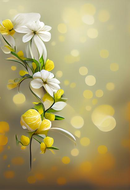 Free Download Yellow and White Flower Card Background