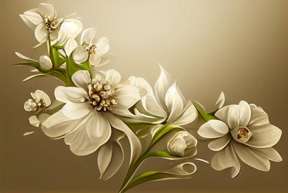 Free Download White Flower on Beige Card Background