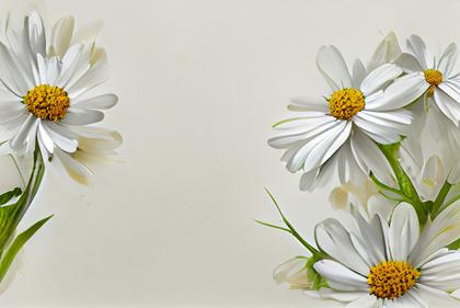 Free Download Daisy Flower on Beige Card Background