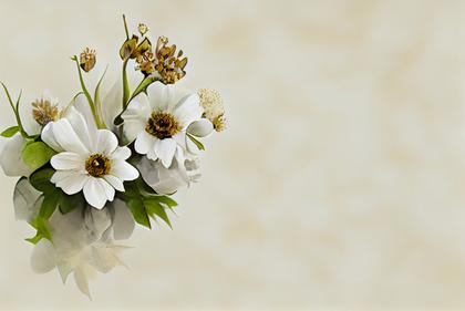 Free Download White Flower on Beige Card Background