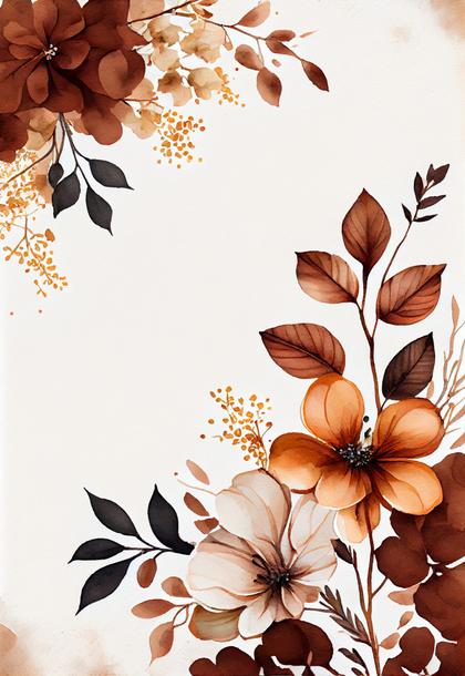 Free Download Watercolor Brown Flower on White Background