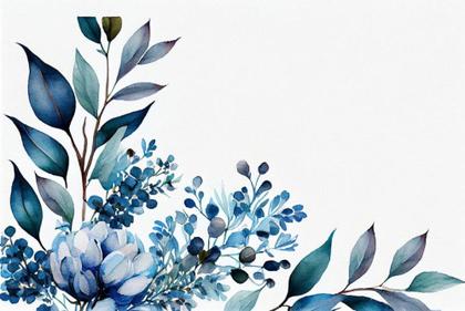 Free Download Watercolor Blue Flower Card Background