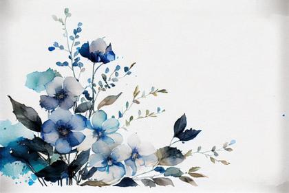 Free Download Watercolor Blue Flower Card Background