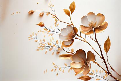 Free Download Watercolor Gold Flower Background