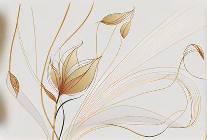 Free Download Gold Line Art Flower Background