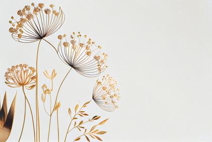 Free Download Gold Line Art Flower Background