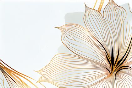 Free Download Gold Line Art Flower Background Image