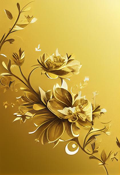 Free Download Gold Flower Background