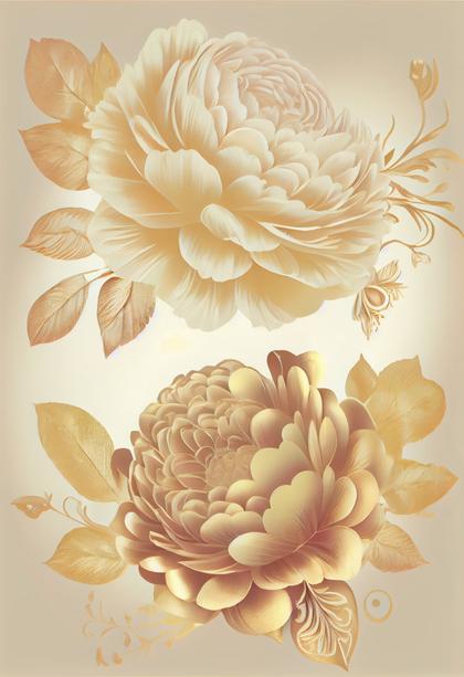 Free Download Gold Gradient Flower Background