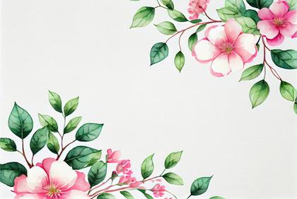 Free Download Watercolor Pink Flower Card Background Image