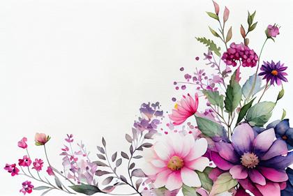Free Download Watercolor Violet and Pink Flower Background Image
