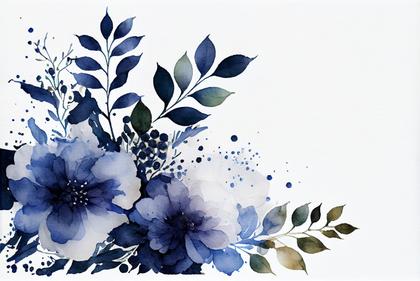 Free Download Watercolor Indigo Flower Background Image
