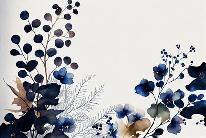Free Download Watercolor Indigo Flower Background Image