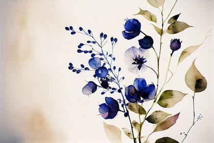 Free Download Watercolor Indigo Flower Background Image