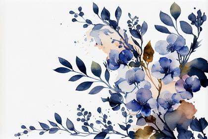 Free Download Watercolor Indigo Flower Background Image